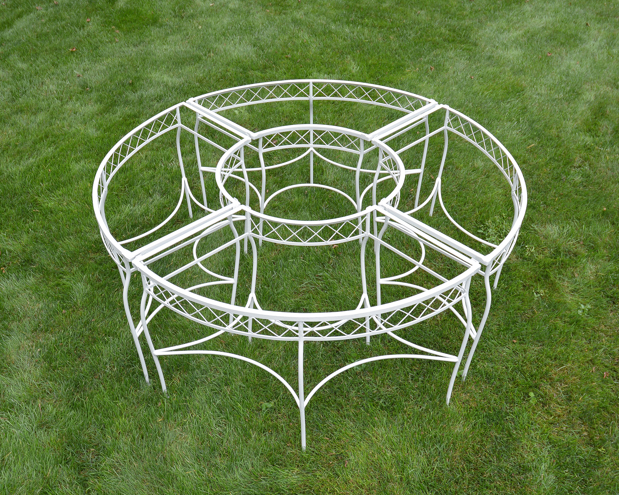 06140 Quarter Circular Wrought Iron Tables - Barbara Israel Garden Antiques